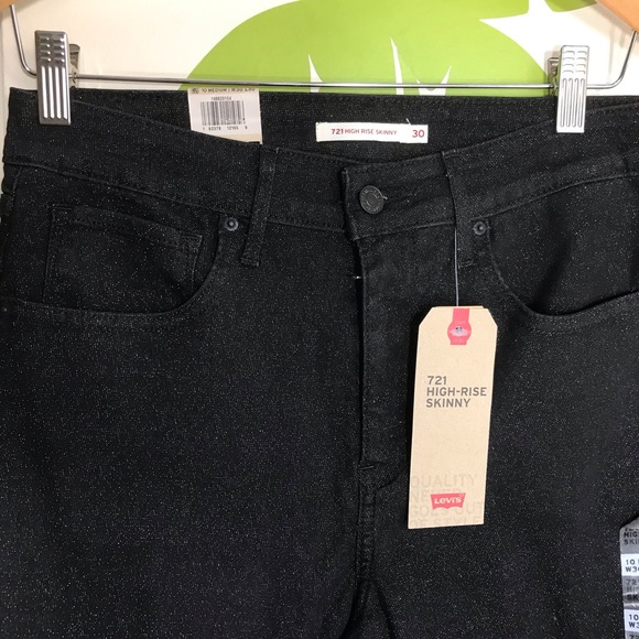 Levi's | Jeans | Levis 75 High Rise Black Sparkle Skinny Jeans 1 | Poshmark